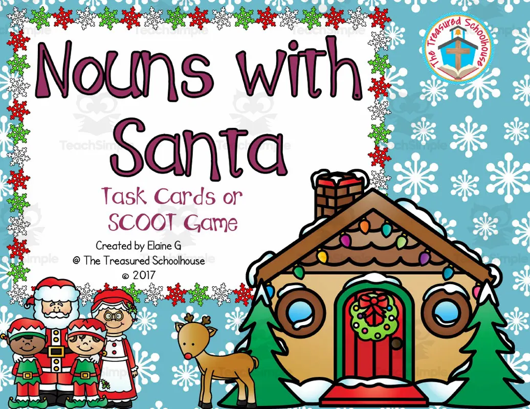 Nouns with Santa Task Cards by Teach Simple