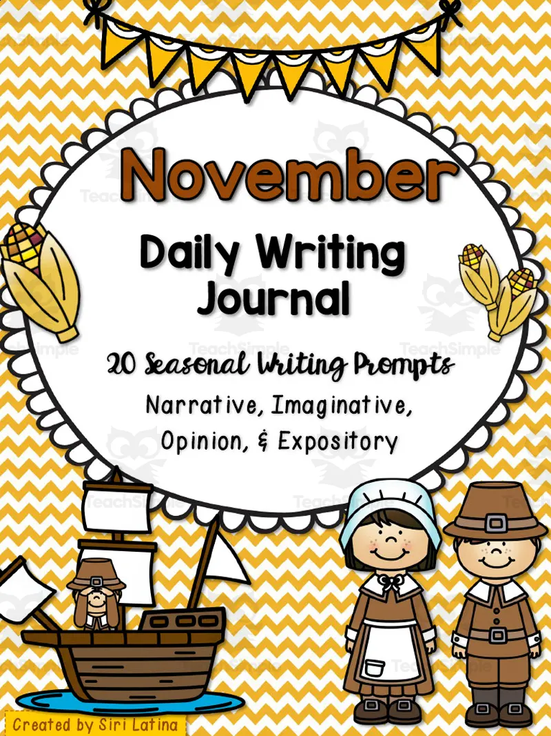 November Daily Writing Journal by Teach Simple