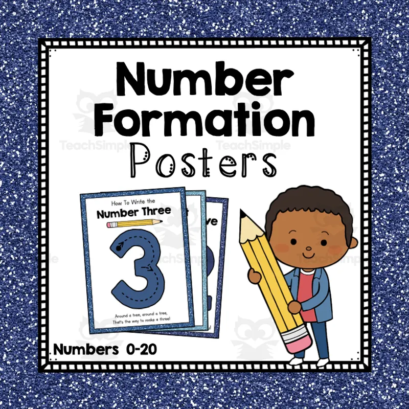 Number Formation Posters and Worksheets | Preschool Number Resources by ...