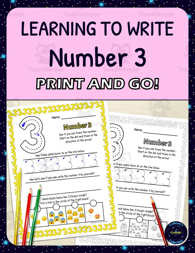 Number Formation Practice Worksheets - Learning to Write Number 3 by ... Number Formation Practice Worksheets - Learning to Write Number 3 by ...