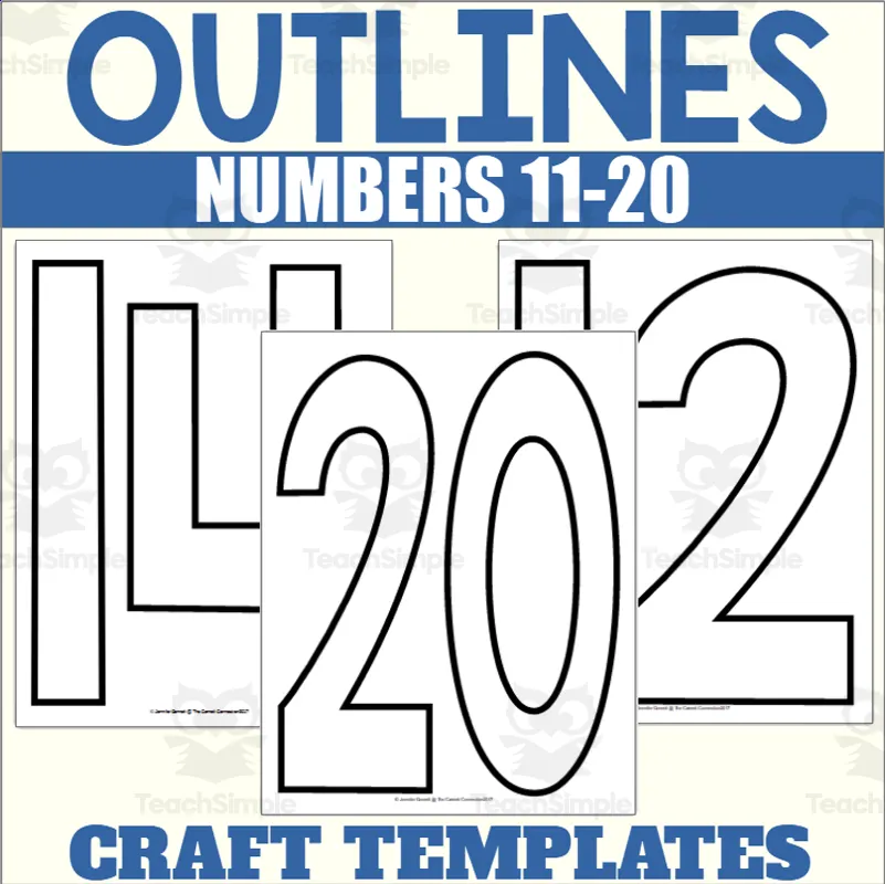 Number Outlines 11-20 by Teach Simple