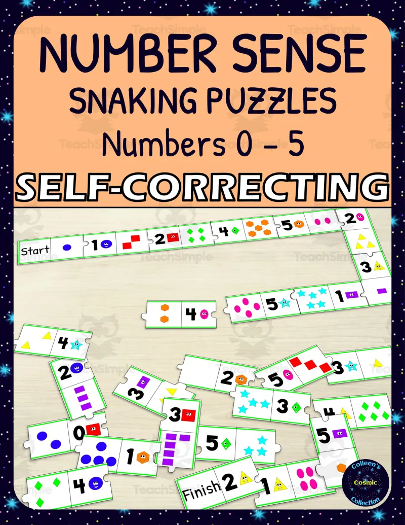 Number Sense Subitizing Puzzle - Numbers 0-5 by Teach Simple