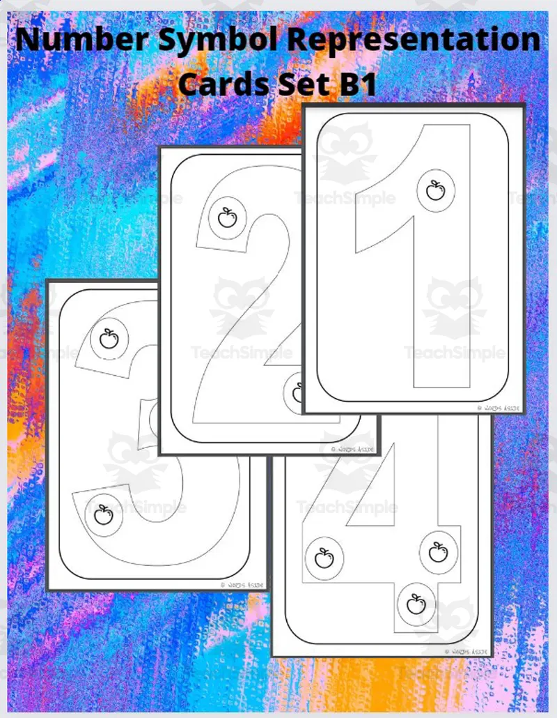 Number Symbol Representation Cards Set B1 by Teach Simple