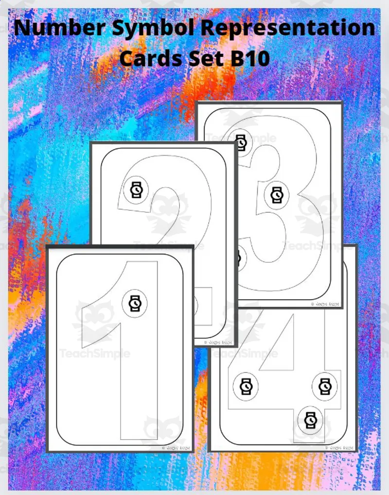 Number Symbol Representation Cards Set B10 by Teach Simple