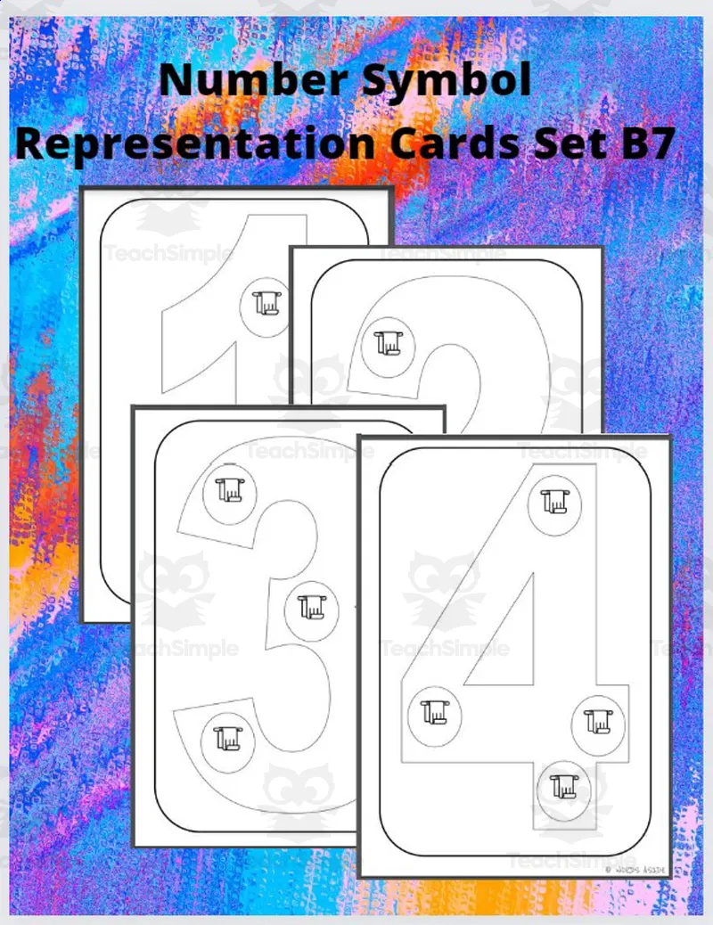Number Symbol Representation Cards Set B7 by Teach Simple