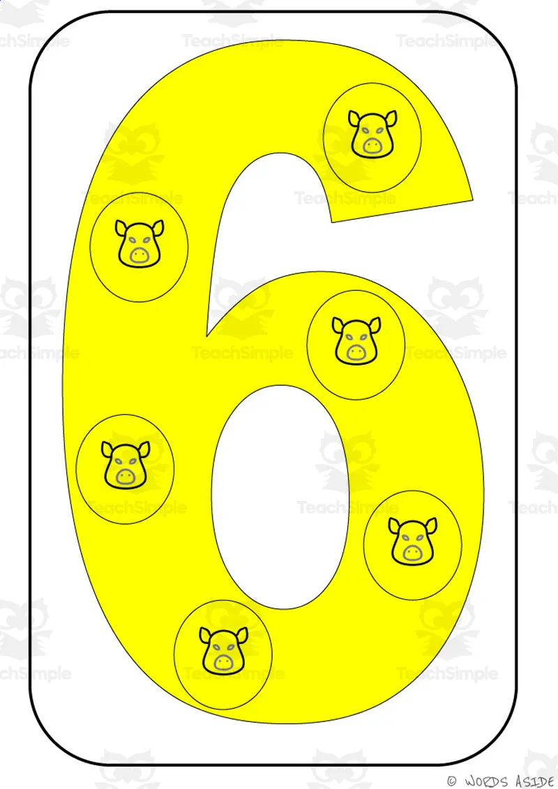 Number Symbol Representation Cards Set D6 by Teach Simple