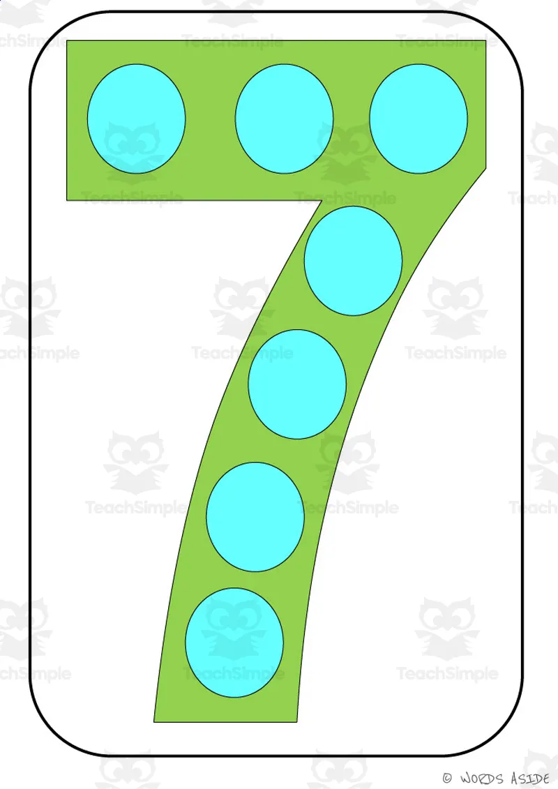 Number Symbol Representation Cards Set G7 by Teach Simple