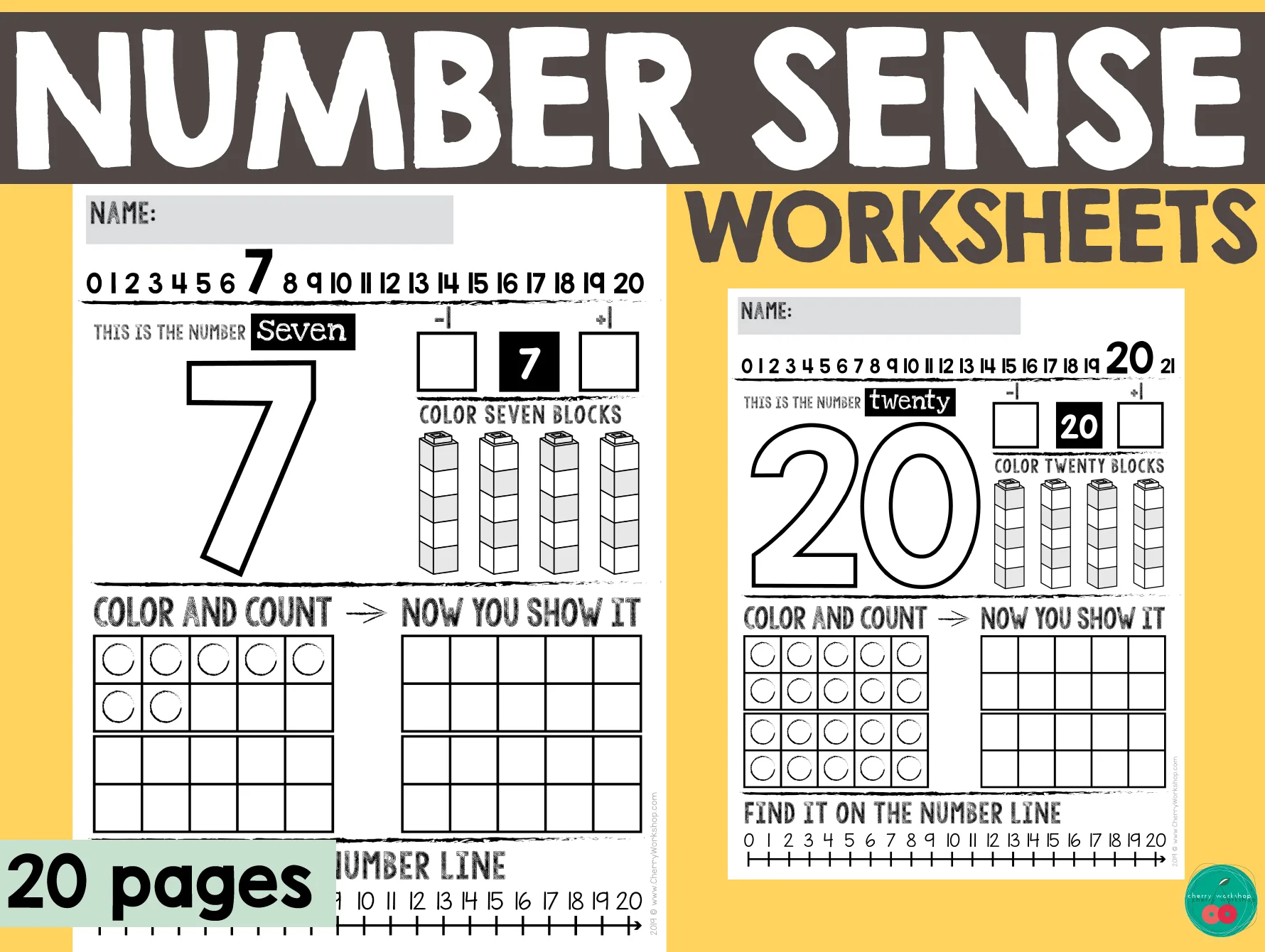 Numbers 1-20 Worksheets by Teach Simple