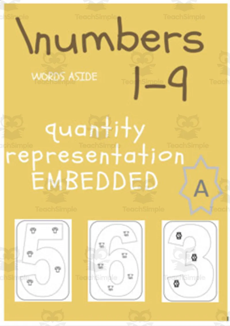 numbers 1-9 POSTER CARDS | symbol-picture quantity representation A by ...