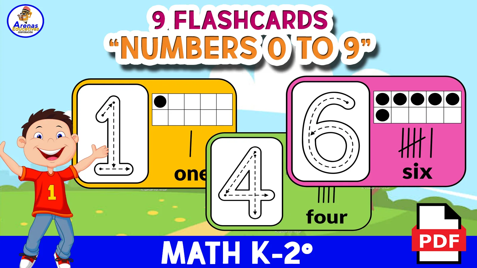 NUMBERS FLASHCARDS - Numbers 1 to 9 by Teach Simple