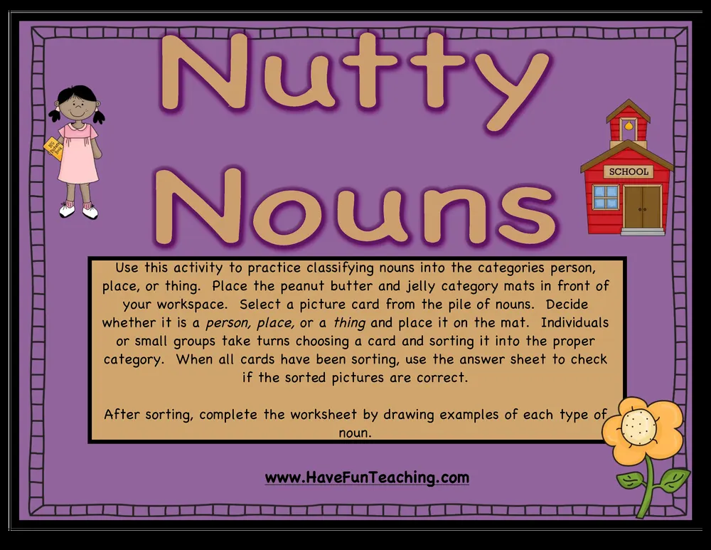 Nutty Nouns Activity by Teach Simple
