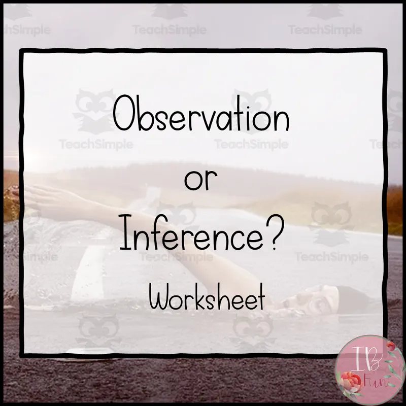 Observation or Inference Worksheet by Teach Simple