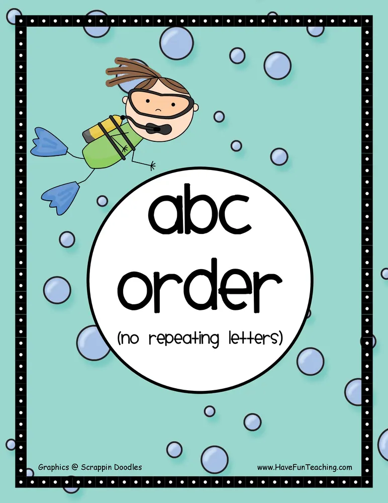 Ocean Easy Alphabetical Order Activity by Teach Simple