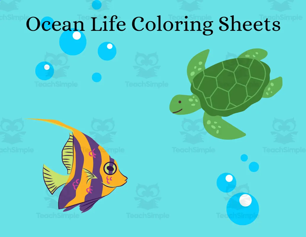 Ocean Life Coloring Pages by Teach Simple