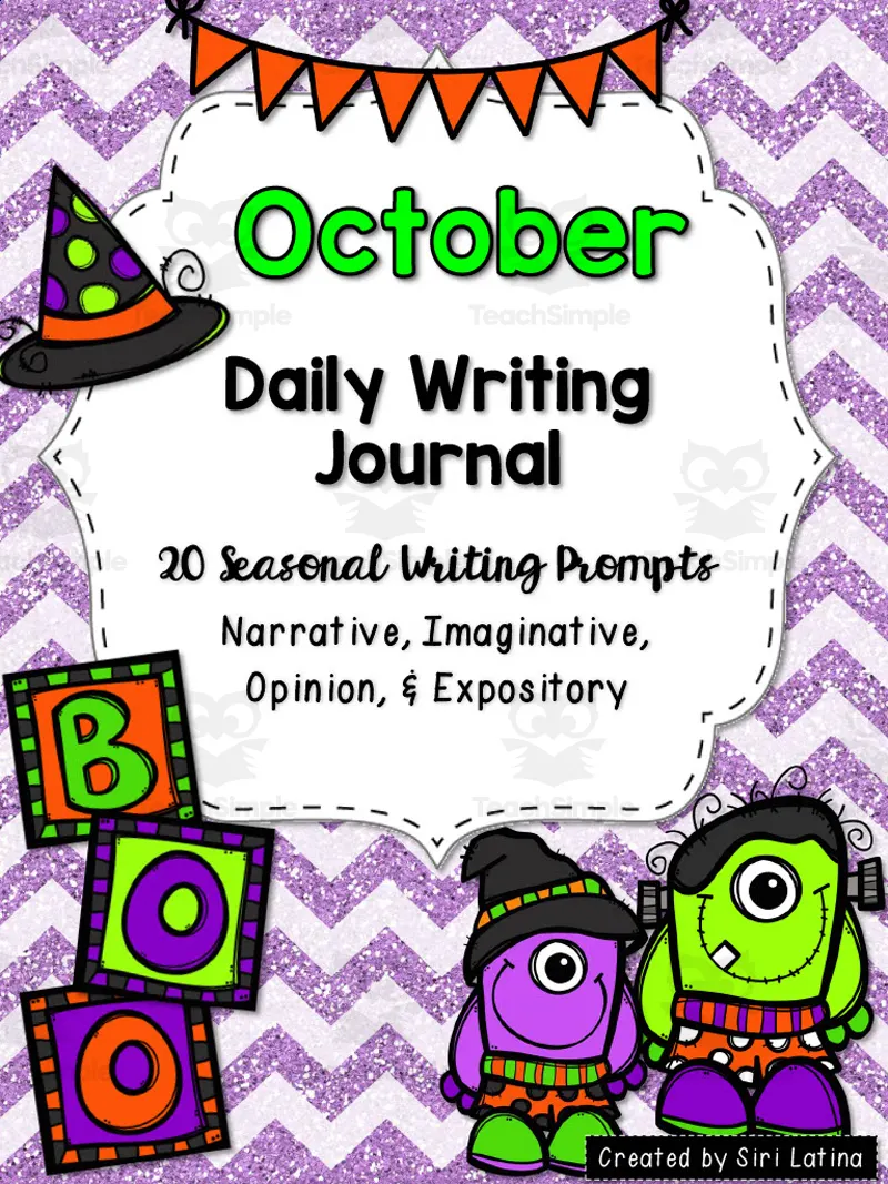 October Daily Writing Journal by Teach Simple