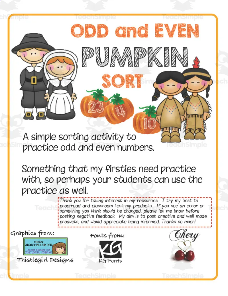Odd and Even Pumpkin Sort Activity by Teach Simple