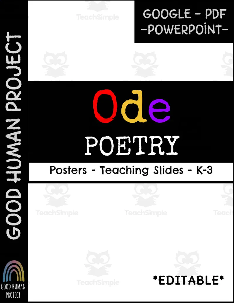 Ode Poetry Writing | Posters & Graphic Organizers by Teach Simple