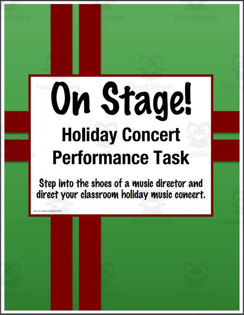 On Stage! Holiday Concert Planning Project Based Learning (Grades 3-5 ...