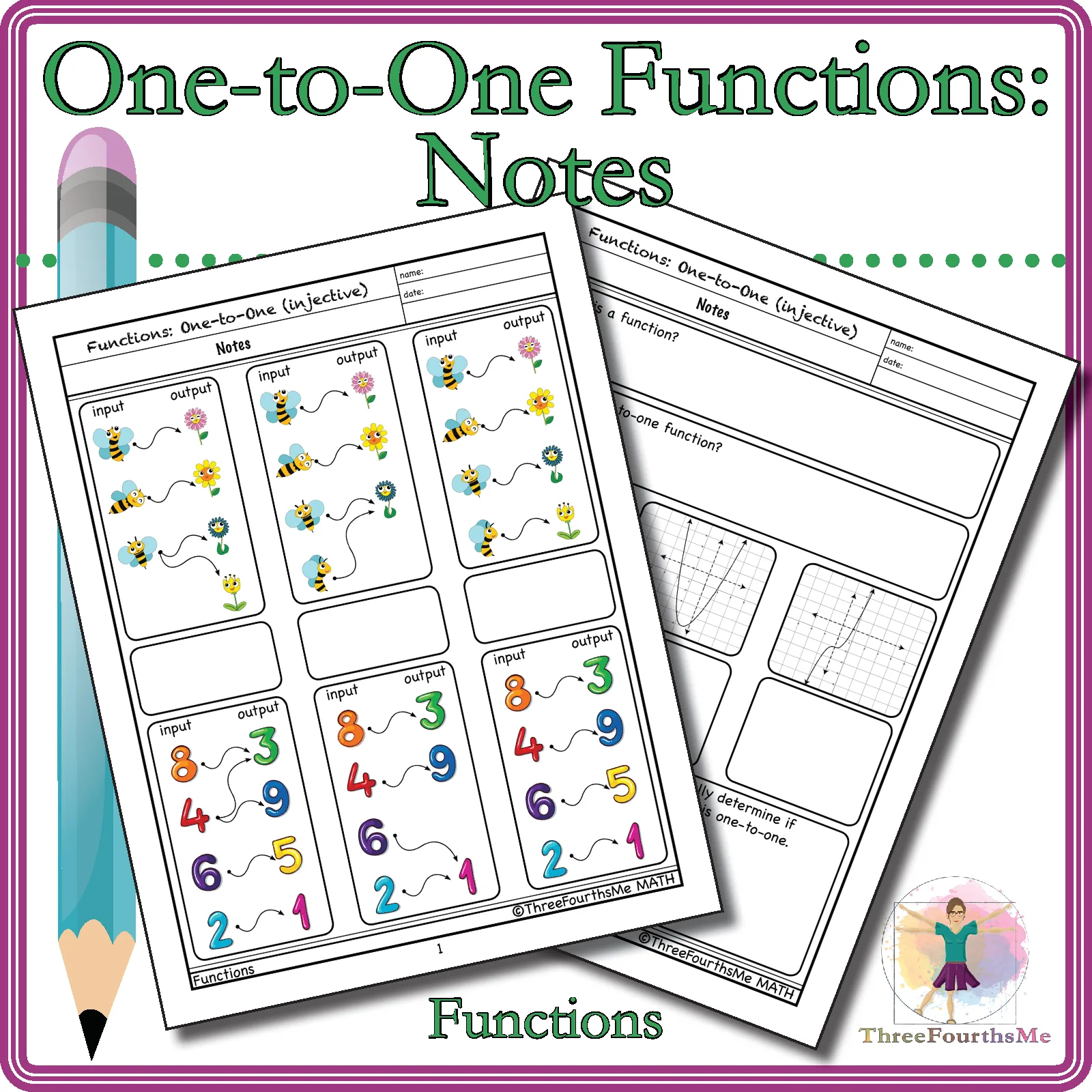One-to-One Functions: Scaffolded Notes by Teach Simple