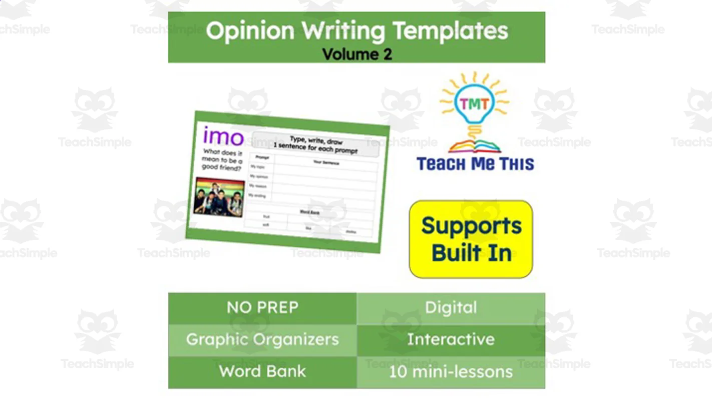 Opinion Writing Templates Volume 2 | Digital Graphic Organizers by ...