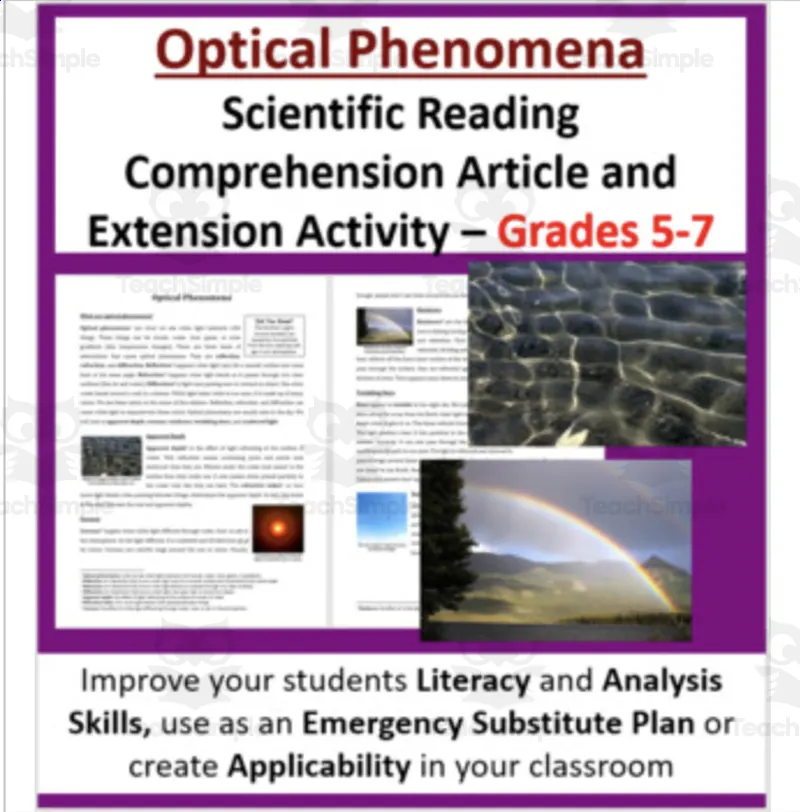 Optical Phenomena - Digital Science Reading Article - Grades 5-7 by ...