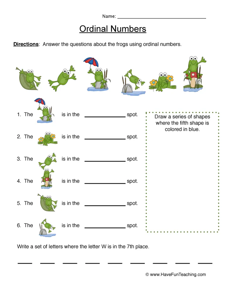 Ordinal Numbers Pictures Worksheet by Teach Simple Ordinal Numbers Pictures Worksheet by Teach Simple