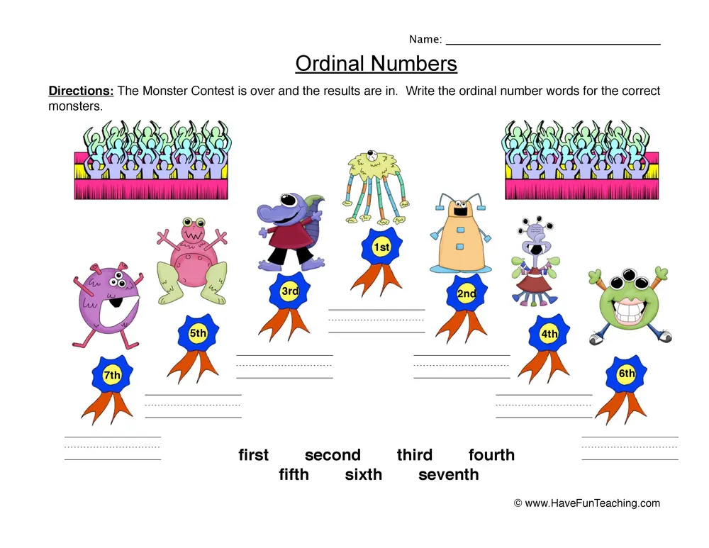 Ordinal Numbers Words Worksheet by Teach Simple Ordinal Numbers Words Worksheet by Teach Simple