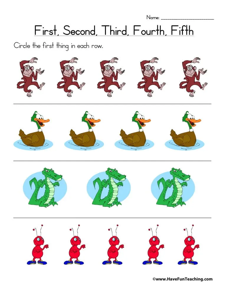 Ordinal Numbers Worksheet by Teach Simple Ordinal Numbers Worksheet by Teach Simple