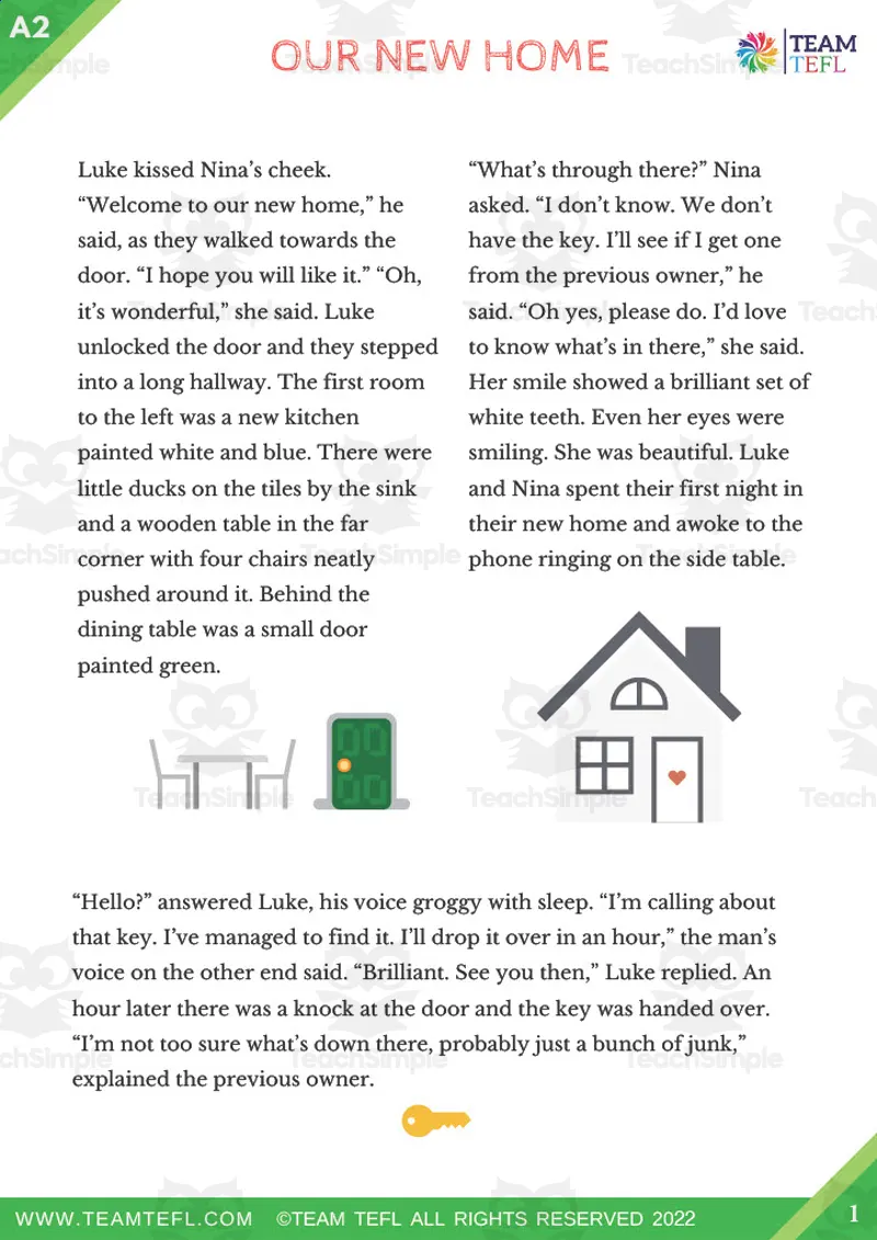 Our New Home Short Story | Pre-Intermediate Lesson Plan by Teach Simple