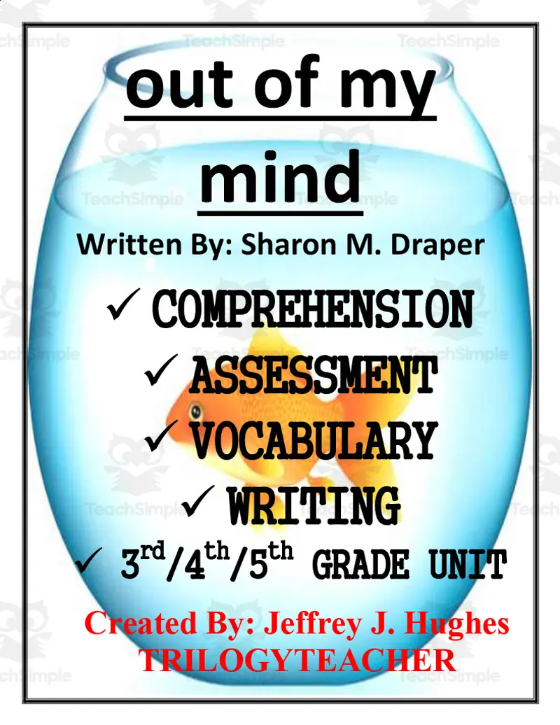 "Out of My Mind" Novel Study Unit by Teach Simple