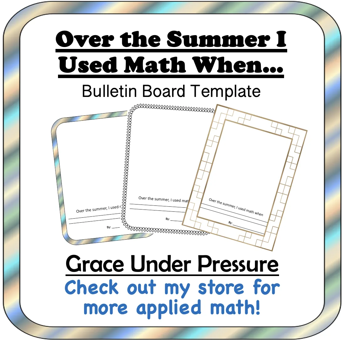 Over the Summer I Used Math When... First Week Math Prompt by Teach Simple