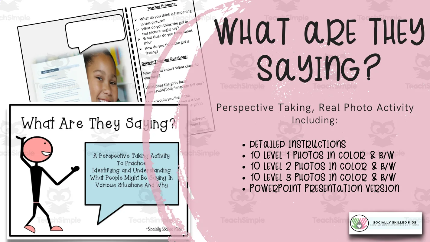 Perspective Taking Activity with Real Photos | What Are They Saying? by ...