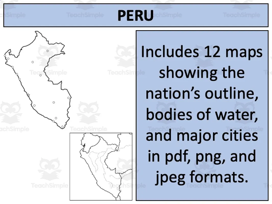 Peru Map Resources by Teach Simple