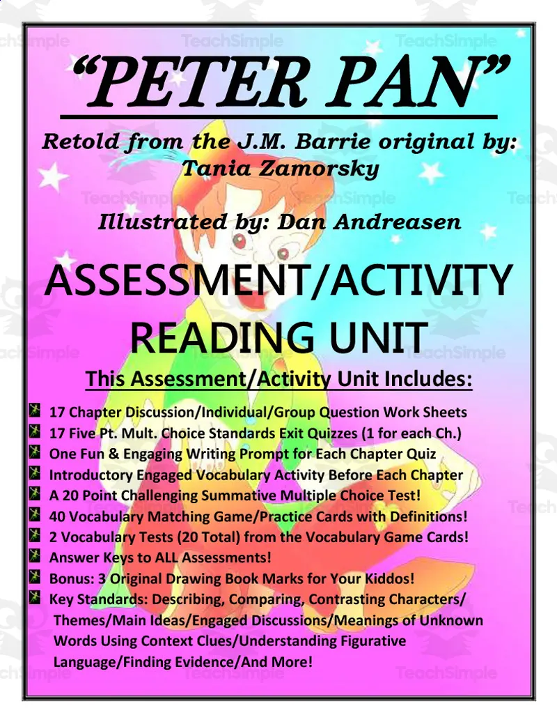 Peter Pan Novel Study Unit by Teach Simple