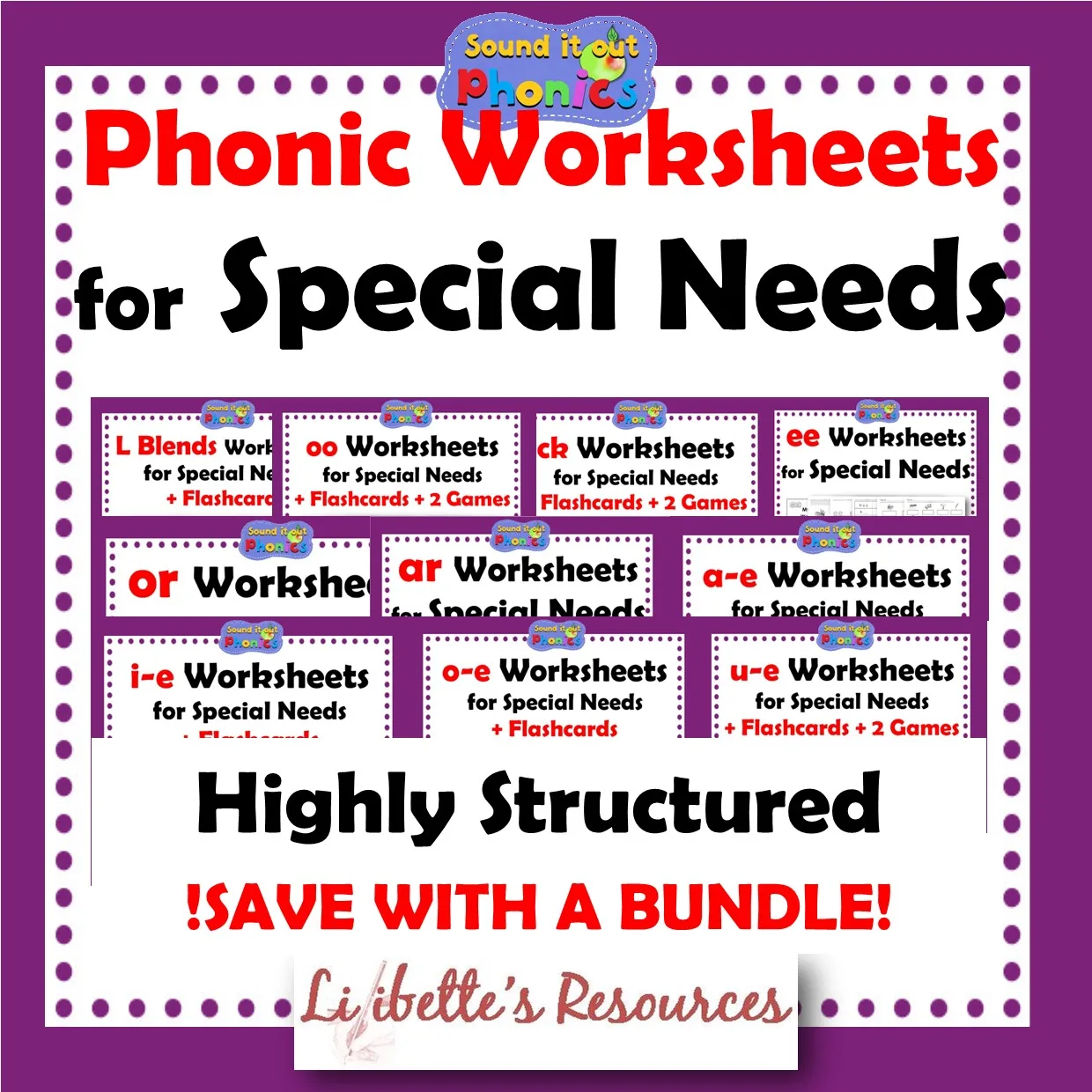 Phonic Worksheets for Special Needs Bundle: Highly Structured by Teach ...
