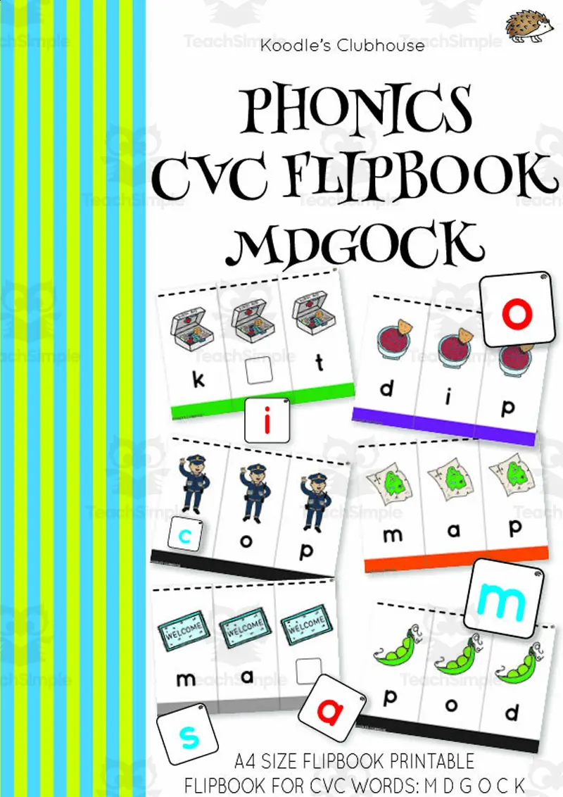 Phonics CVC Flipbook MDGOCK by Teach Simple
