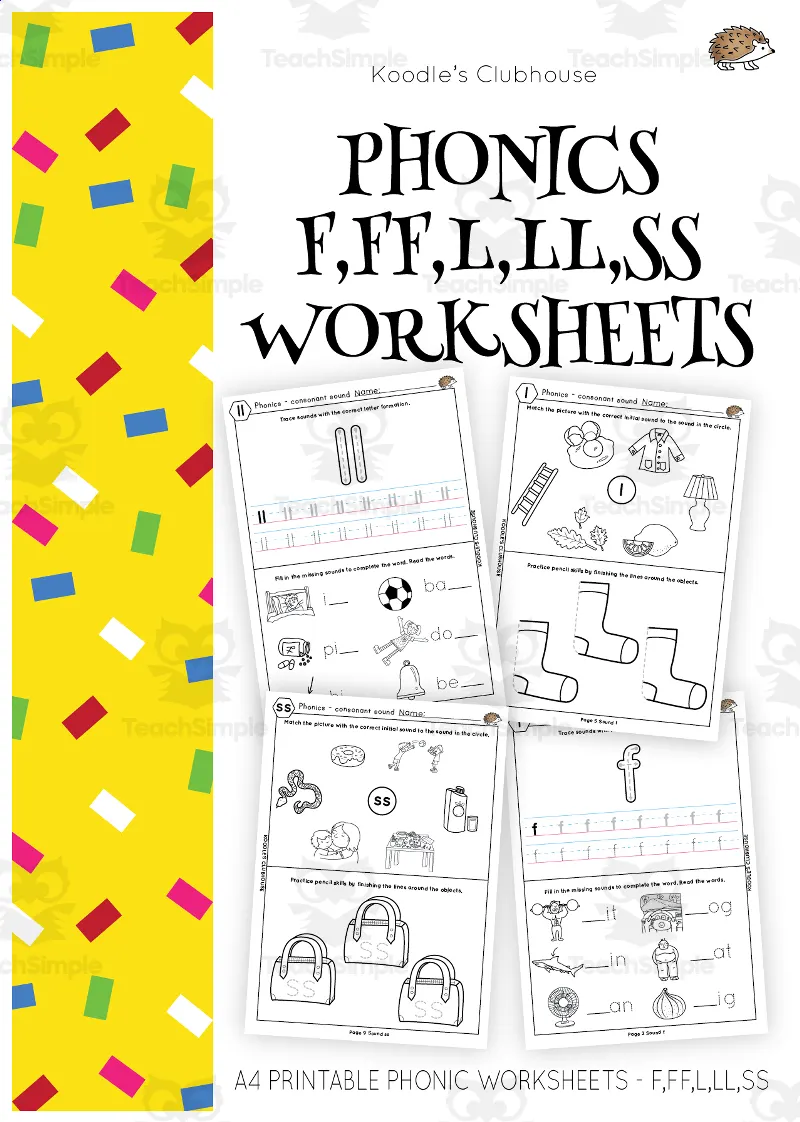 Phonics F,FF,L,LL,SS worksheets by Teach Simple