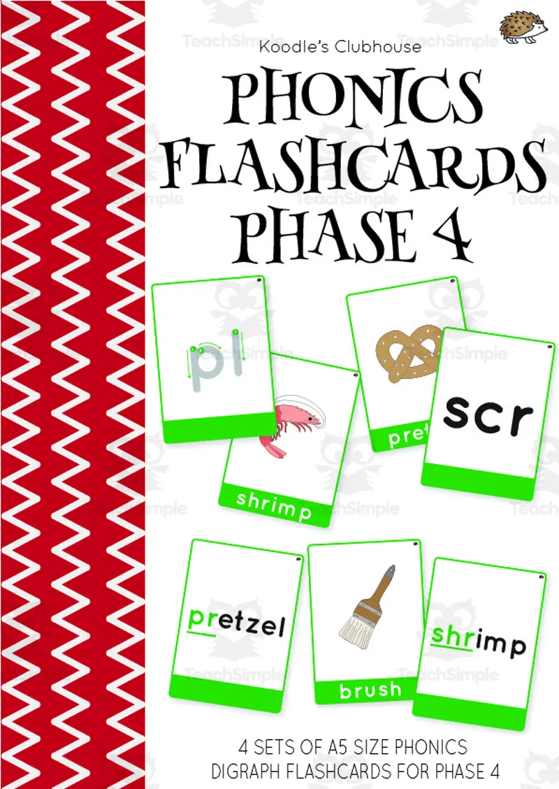 Phonics Flashcards Phase 4 by Teach Simple