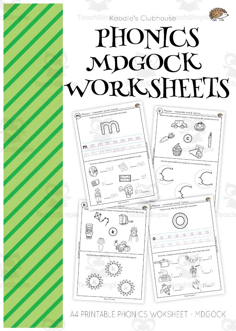 Phonics MDGOCK Worksheets by Teach Simple