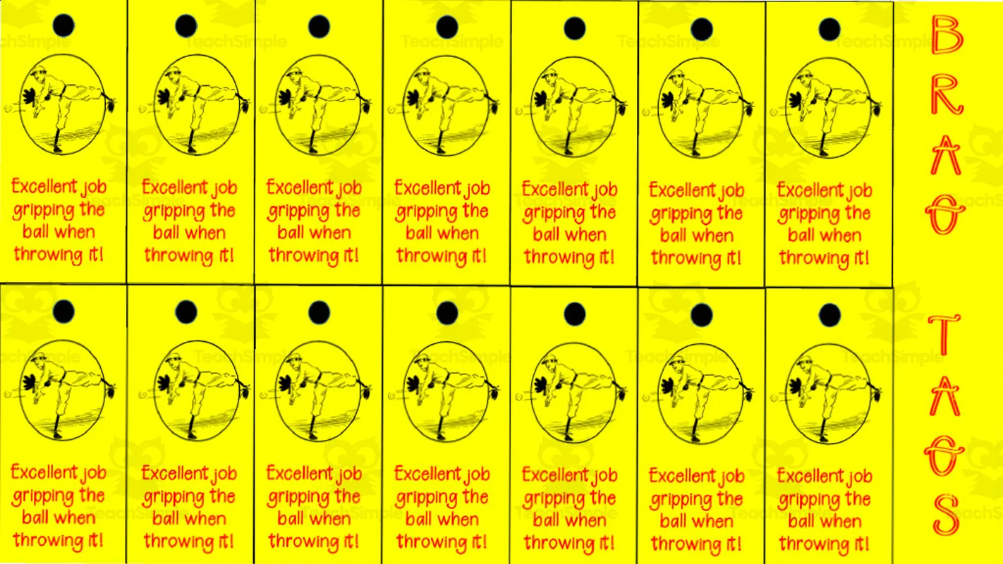 Physical Education Brag Tags: Overhand Throw by Teach Simple