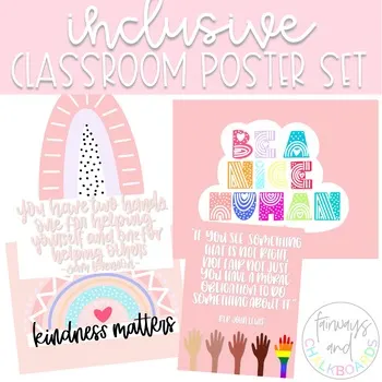 PINK Inclusive Classroom Poster Set by Teach Simple