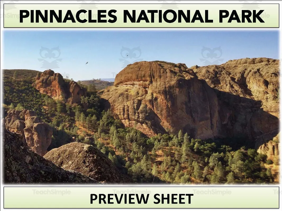 Pinnacles National Park Geography Unit by Teach Simple
