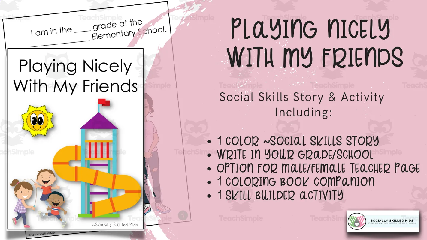 Playing Nicely With My Friends | Social Skills Story and Activity by ...