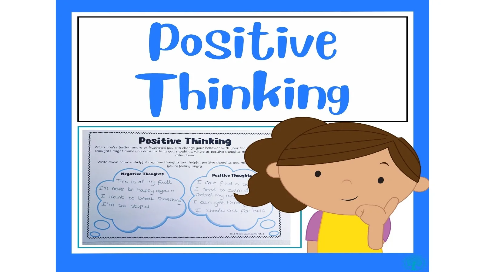 Positive and Negative Thinking Worksheet by Teach Simple