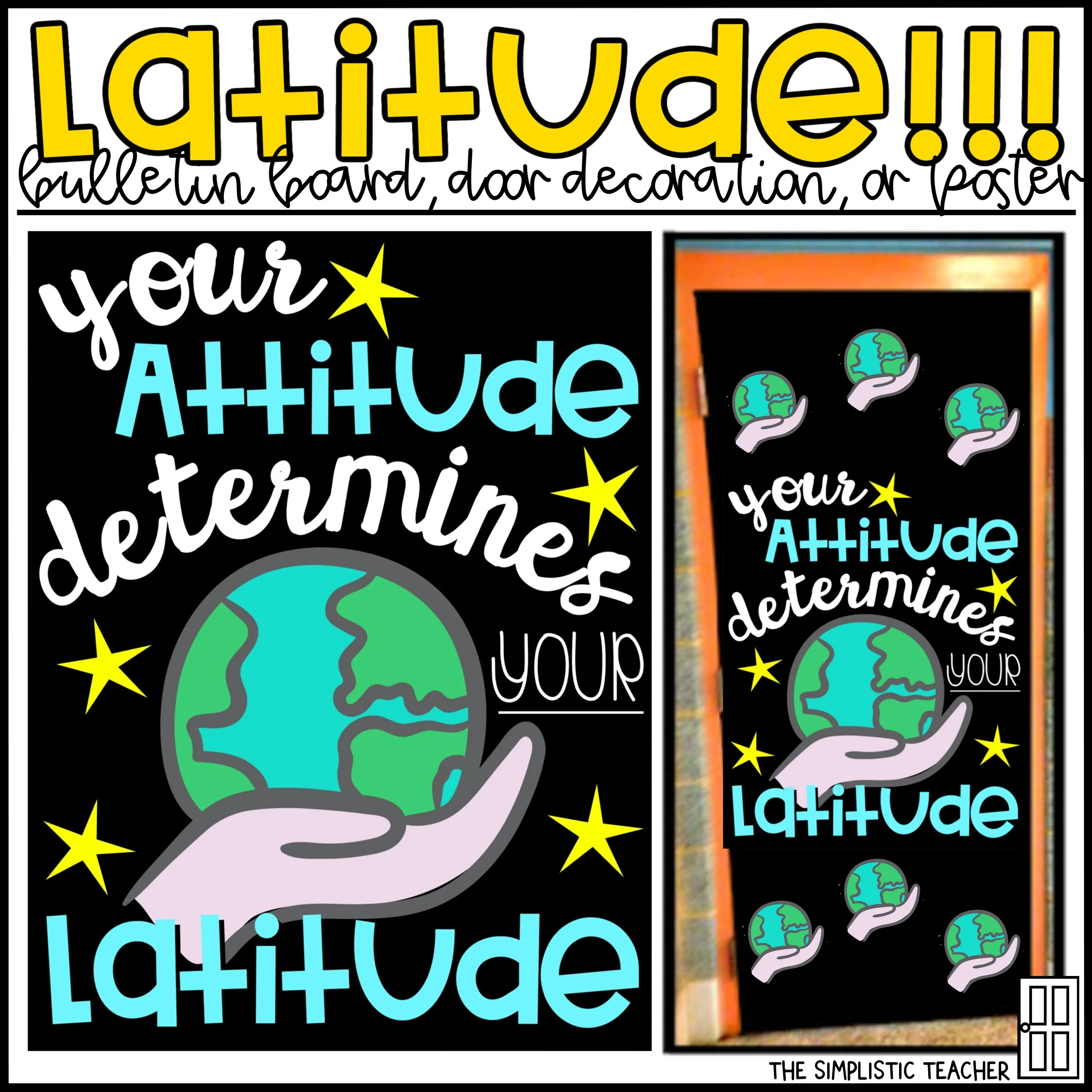 Positive Mindset Attitude Determines Latitude Bulletin Board Kit, Door ...