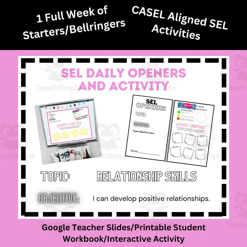 Positive Relationships | SEL Daily Openers/Bellringers and Activity by ...