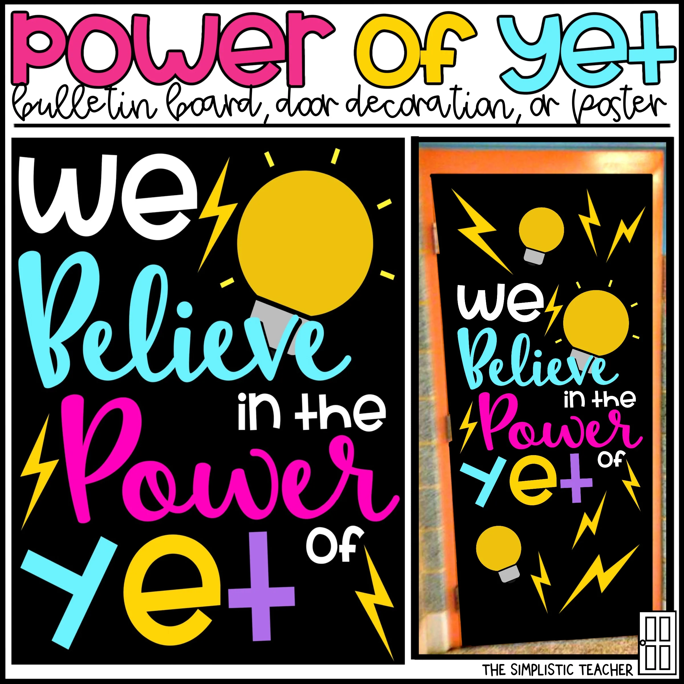 Power of Yet Growth Mindset Bulletin Board Kit, Door Decoration, or ...