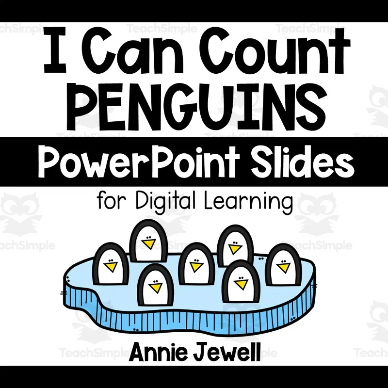 PowerPoint Slides – Digital Counting Task Cards – Penguins by Teach Simple