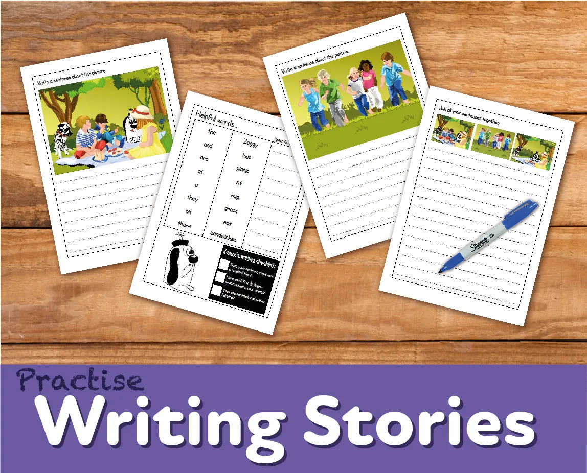 Practise Writing Stories ‘Zoggy At A Picnic’ (4-7 years) by Teach Simple