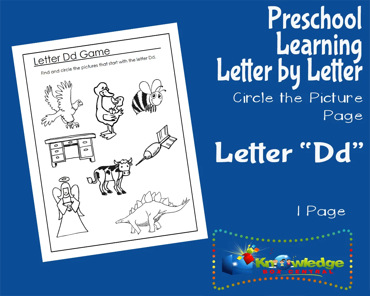 Preschool Letter by Letter: Letter D - Circle the Picture by Teach Simple